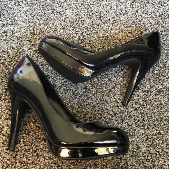 Heart In D | Shoes | Heart In D Black Patent Leather Platform Heels ...